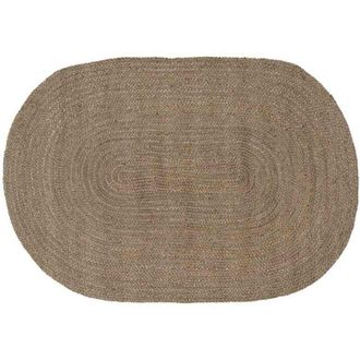 vidaXL vidaXL Tapis de surface ovale Gris 100 x 152 cm Jute