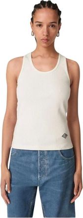 Bottega Veneta Femme, Tops, Blanc, Taille: 40 FR D&eacute;bardeur en jersey c&ocirc;tel&eacute; de coton