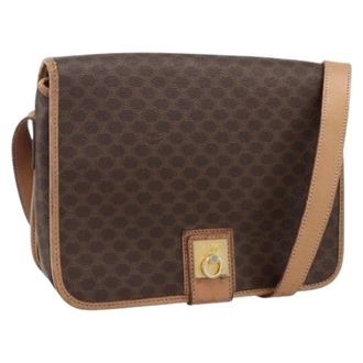 Celine Pre-owned Vintage Macadam Canvas Schultertasche - - Pre-owned - Damen - Braun - ONE SIZE