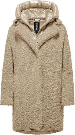 Bomboogie Femme, Manteaux, Beige, Taille: 38 FR Parka en Ecopelliccia