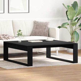 vidaXL Table basse Ch&ecirc;ne noir 100 x 100 x 35 cm Bois ding&eacute;nierie Vidaxl