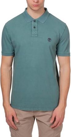 Timberland Polo Homme Regular Stone-Washed avec Logo, pétrole, Large
