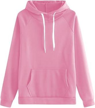 Generic Sweat &agrave; capuche pour femme - Confortable - D&eacute;contract&eacute; - Couleur unie - Basic - Manches longues - Tendance - Automne - Y2k - Loisirs - Sport - T-shirt