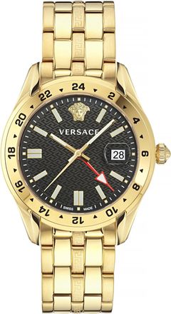 Versace Uhren - Quarz Analog Uhr Greca Time Gmt - Gr. unisize - in Gold - für Damen