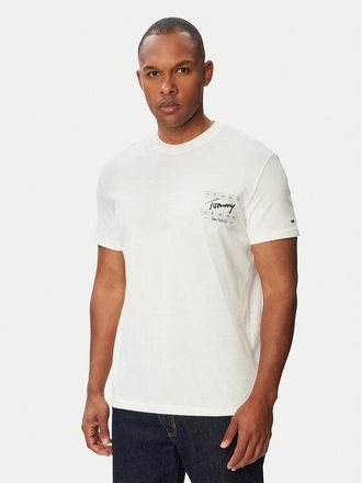 Tommy Jeans T-Shirt Sign DM0DM23177 Creme Regular Fit