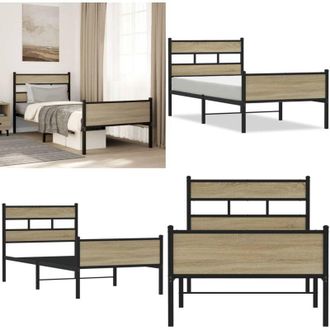 vidaXL Cadre de lit sans matelas ch&ecirc;ne sonoma 100x190 cm - Vidaxl