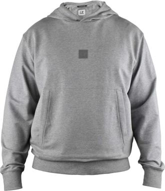 C.P. Company C.p. Company, Homme, Sweatshirts et sweats &agrave; capuche, Gris, Taille: 2XL Rubberised Logo Sweat &agrave; capuche