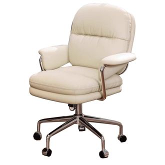 Generic Hochlehner-Schreibtischstuhl,Homeoffice-Stuhl,moderner,h&ouml;henverstellbarer B&uuml;rostuhl Drehrollen,Gaming-Sessel aus Leder Wohnzimmer Schlafzimmer(Beige)