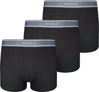 Siksilk Mens Black Pack of 3 Boxer Shorts XXL