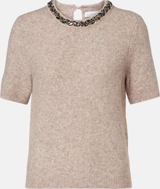 Velvet Verziertes Top Briana aus einem Wollgemisch