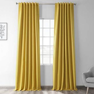 Half Price Drapes BOCH-171105-84 Raumverdunkelungsvorhänge, 213 cm lang, für Schlafzimmer und Wohnzimmer (1 Panel), 127 x 213 cm, Solariumgelb, Polyester-Mischung, Sola