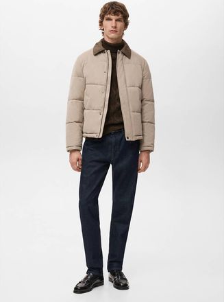 Mango Anorak court matelass&eacute; d&eacute;perlant sable - Homme - XXL - MANGO MAN