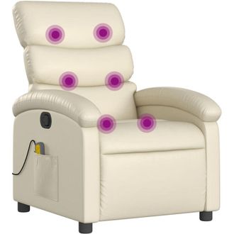 vidaXL vidaXL Massage-Schaukelstuhl Creme Kunstleder