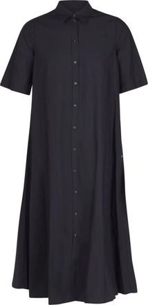 ottod'Ame Femme, Robes, Noir, Taille: 36 FR Abito Chemisier Lungo
