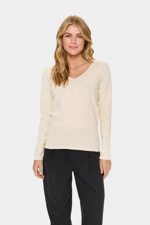 Saint Tropez Strickpullover MilaSZ LS V-Neck Pullover Viskosemischung, Regular fit