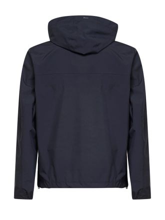 Herno Mens Hooded Windstopper Jacket Blue Polyester Bomber
