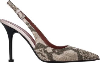 Premiata Femme, Chaussures, Beige, Taille: 39 EU Escarpins Slingback en Cuir Imprim&eacute; Python