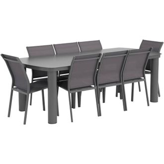 Sweeek Gartentisch aus Aluminium 225cm + 8 St&uuml;hle