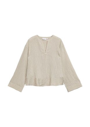 Comma Langarmbluse Bluse Leichte Viskosemix-Tunika mit Streifen