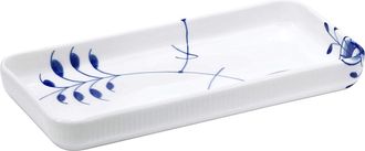 ROYAL COPENHAGEN Blue Fluted Mega Servierplatte aus Porzellan gefertigt, Rechteckig, 24 cm, 1017344, Blau/Wei&szlig;