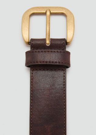 Mango Ceinture boucle carr&eacute;e chocolat - Femme - S - MANGO