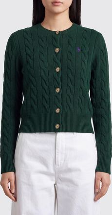 Polo Ralph Lauren Cardigan &agrave; col rond en laine tricot&eacute;e avec logo Poney brod&eacute;