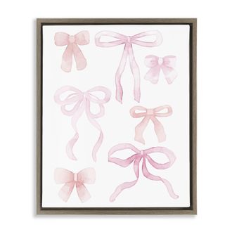 Stupell Industries Kim Allen Leinwandbild, Motiv: rosa Aquarellschleifen, gerahmt, 78 x 63 cm, Schwarz