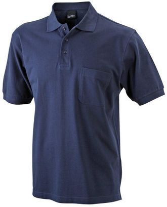James & Nicholson Klassisches Poloshirt mit Brusttasche (3XL, navy)