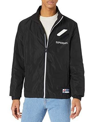 Superdry Veste Track Cagoule pour Homme, Noir, M