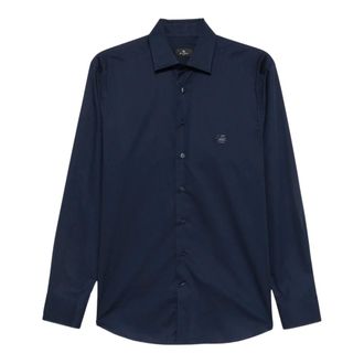 Etro Homme, Chemises, Bleu, Taille: 2XL Chemise Roma Logo