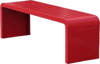Generic Gartenbank Wetterfest Verzinktes Rohr Einteiliges Schwei&szlig;en Sitzbank Outdoor Mehrfarben Parkbank Pflegeleicht f&uuml;r Garten Park Hof Veranda Balkon(Red,1