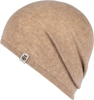 Roeckl Pure Cashmere Beanie Kaschmirm&uuml;tze Wollm&uuml;tze Winterm&uuml;tze Oversize-M&uuml;tze (One Size - beige)