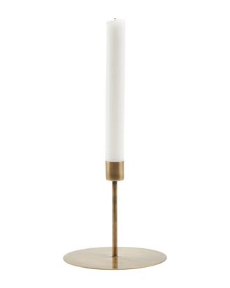 House Doctor Kerzenst&auml;nder, Anit, h: 12 cm, Dm: 13 cm, Eisen, Antikes Messing