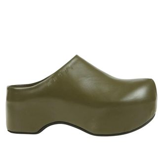 Marni Slipper & Pantoletten - Chunky Wooden Platform Mules - Gr. 36 (EU) - in Gr&uuml;n - f&uuml;r Damen