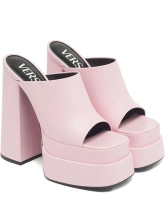 Versace sandales en cuir &agrave; plateforme - Rose