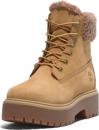 Timberland Damen Stone Street Mid Warm Gef&uuml;ttert Wasserdicht Stiefel, Weizen, Nubuk, 8.5 Wide