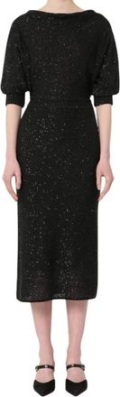 Max Mara Femme, Robes, Noir, Taille: 38 FR Viscose Yarn Dress