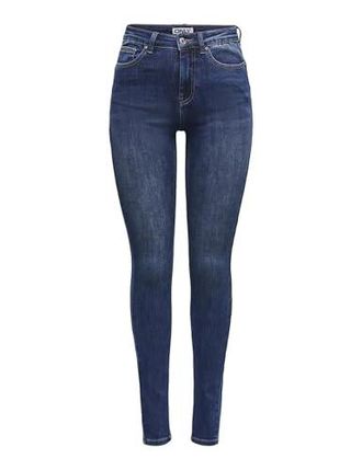 Only Onllulu Hw Skinny Push Up Mas090 BF DNM, Bleu fonc&eacute; Denim, S / 32L Femmes