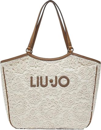 Liu Jo Femme, Sacs, Beige, Taille: ONE Size Sac &agrave; main cr&egrave;me avec broderie au crochet