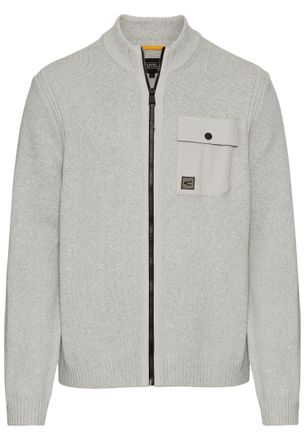 Camel Active Herren Strickjacke mit Troyer-Kragen Grau, menswear-3XL