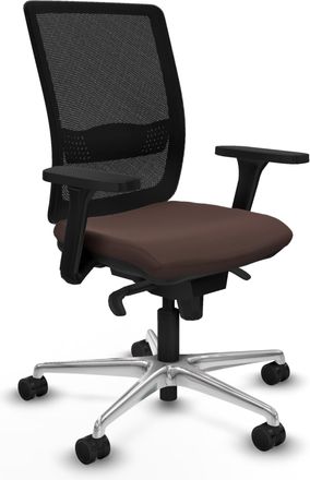 Piqueras y Crespo Haches B&uuml;rostuhl mit 3D-Armlehnen, ausgestattet mit 5 Positionen und injiziertem Schaumstoff, mit Rollen von 65 mm, Nylon, Schwarz/Dunkelbraun