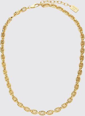 Fendi Goldfarbene Metall-Choker-Halskette mit FF-Monogramm und Karabinerverschluss