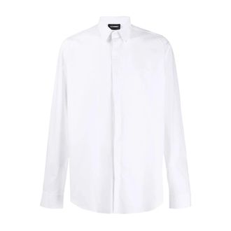 Les Hommes 1000 Camicia Bianca Stampa Retro - - Shirts - Herren - Wei&szlig; - S