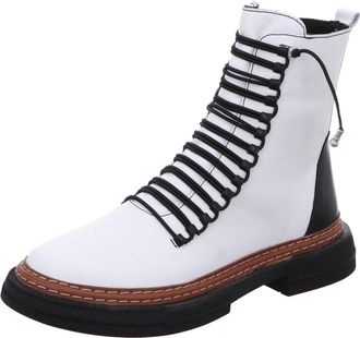 Gemini Damen Stiefelette Leder Boot mit Gummizug und losen Einlagen 033393-02, Gr&ouml;&szlig;e:39 EU, Farbe:Wei&szlig;