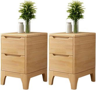Generic Mid-Century Modern Nachttisch Aus Holz Mit Schubladenaufbewahrung - Beistelltisch for Schlafzimmer Oder Wohnzimmer, Natur(Natural-2 Pieces,16 L x 16 W
