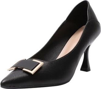 Generic Escarpins &agrave; talons hauts et bout pointu &agrave; enfiler pour femme, noeud pointu, chaussures habill&eacute;es sexy &agrave; talons hauts, Noir, 39.5 EU