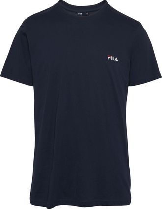 Fila Herren-T-Shirt, 100% Baumwolle, Normale Passform, kurz&auml;rmelig, Marineblau, L