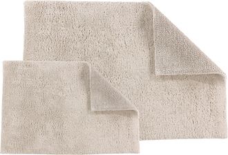Schöner Wohnen Kollektion Badteppich einfarbig beige Set aus 40x60cm & 67x110 cm - Badematte rutschfest - Badteppich waschbar - Badezimmer Duschvorleger Trockner geeignet