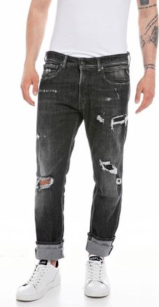 Replay Herren Jeans Grover Straight-Fit, Dark Grey 096 (Grau), 32W / 34L