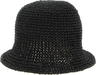 Maison Michel Femme, Accessoires, Noir, Taille: ONE Size Pablo Crochet Straw Hat